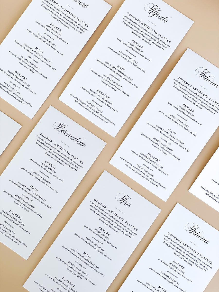 Menus – DEAR CHARLOTTE